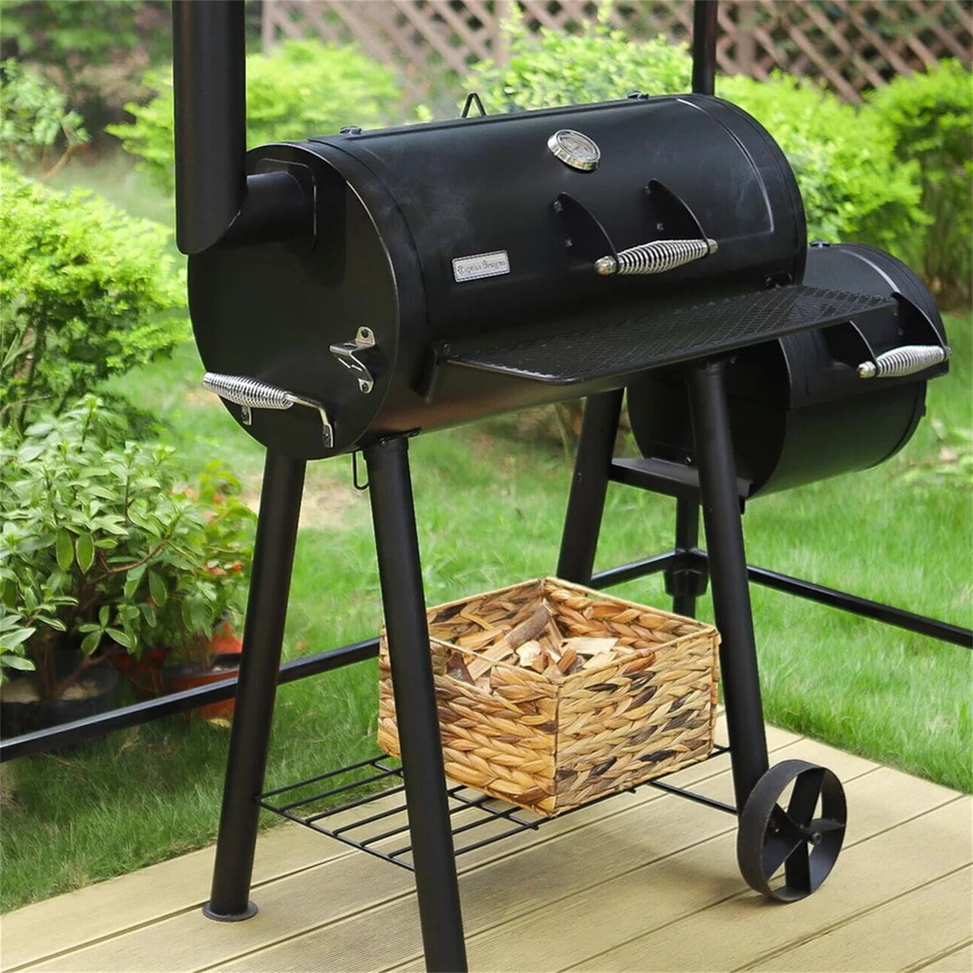Summit Living Charcoal Grill with Offset Smoker 941 sq.in. Extra Large ...